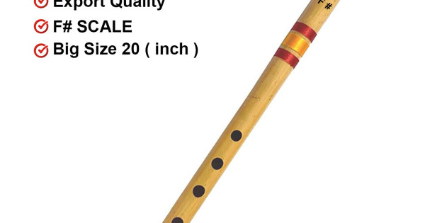 Scale F# Natural 20 Inches Polished Bamboo Flute Bansuri F ...